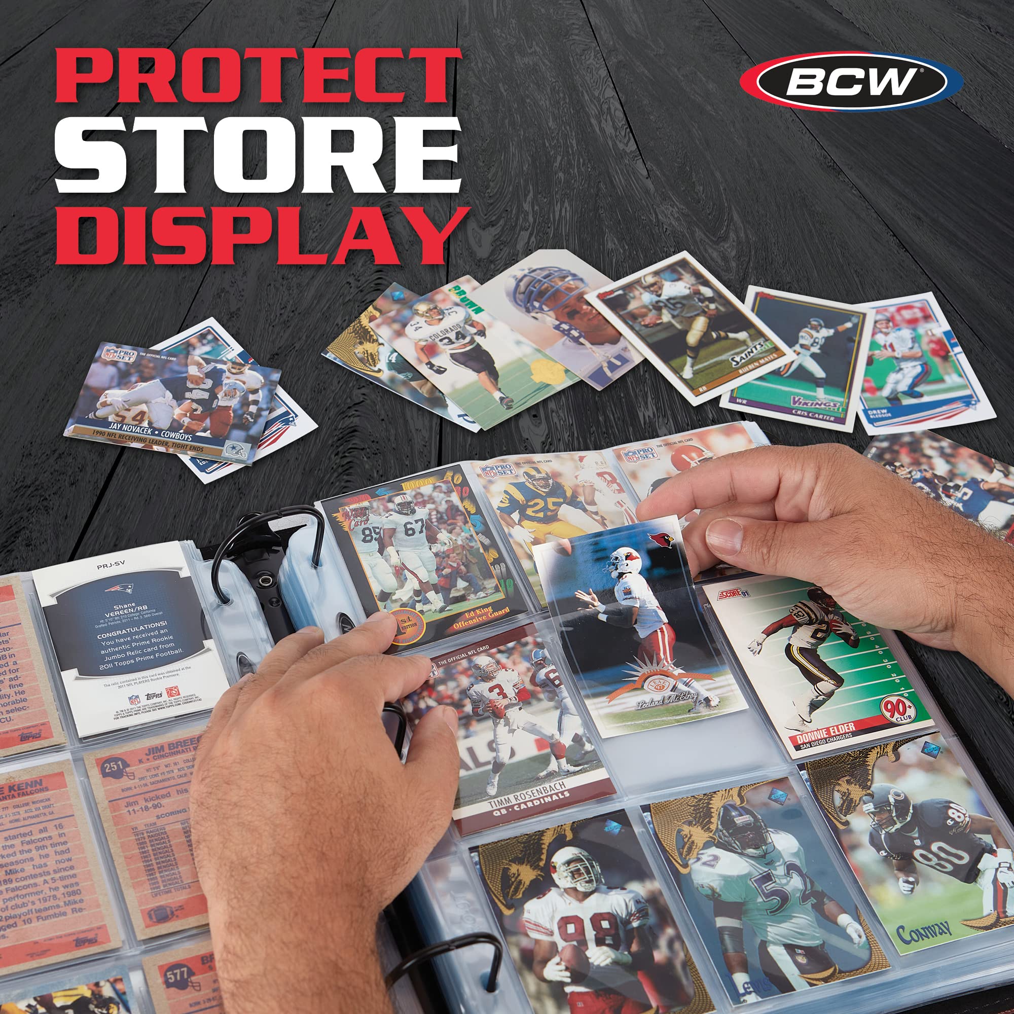 BCW 9-Pocket Trading Card Sleeves for 3 Ring Binder - 20 Pack Pages | Top Loading Card Protector Pages | Acid-Free, Polypropylene Pages | Fits 3-Ring Binders | Perfect for MTG, Pokemon, Sports Cards