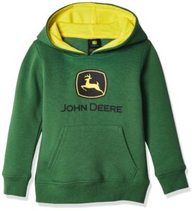 john deere boys trademark fleece green child hoodie hooded sweatshirt, green, 6-7 years us