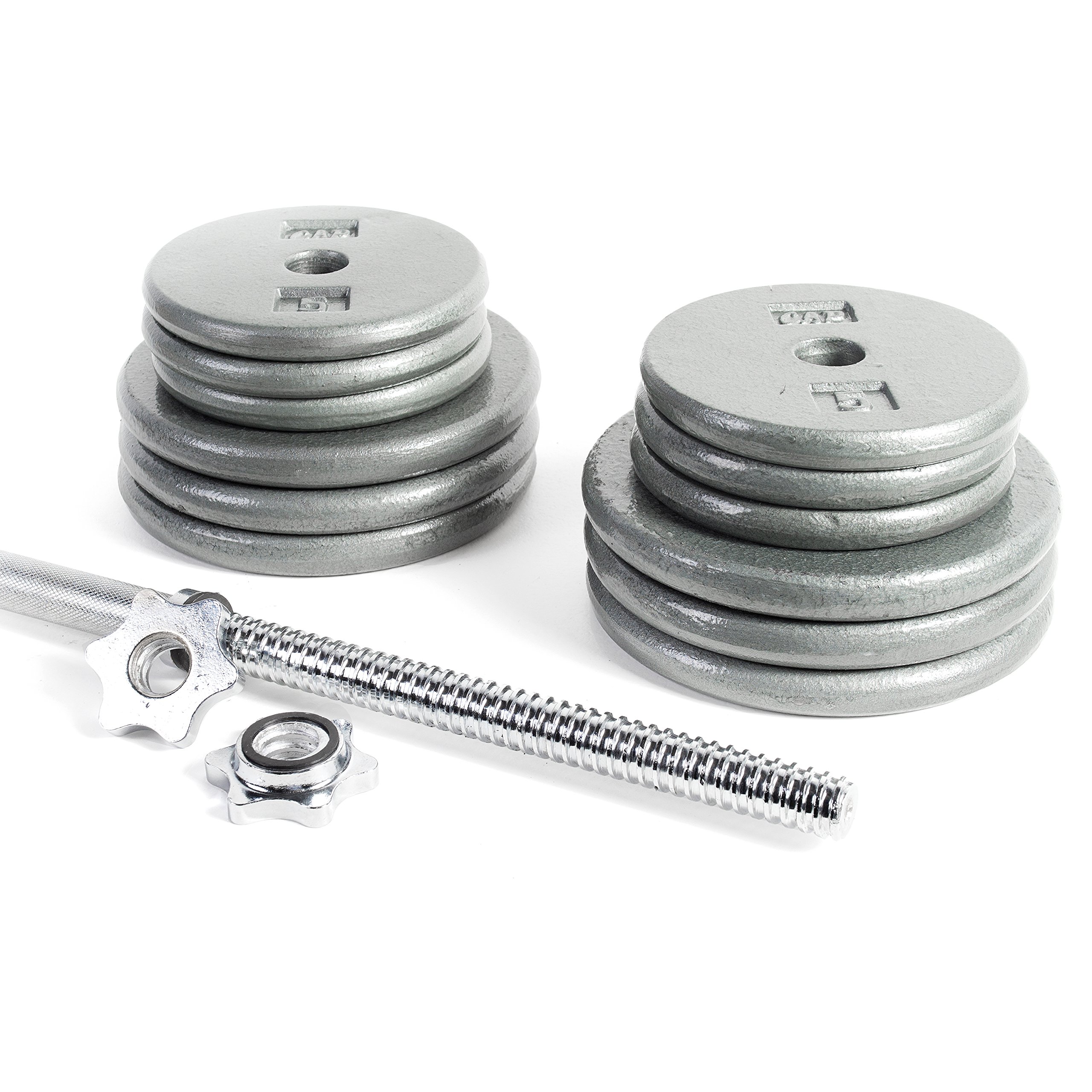 CAP Barbell Standard 1-Inch Barbell Weight Set, 100-Pounds