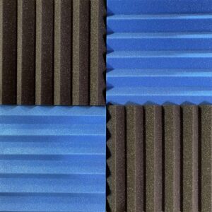 Pro Studio Acoustics - Blue/Charcoal - 12"x12"x2" Acoustic Wedge Foam Absorption Soundproofing Tiles - 12 Pack