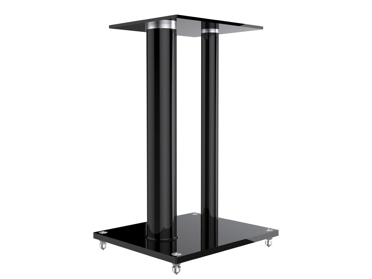 Monoprice Glass Floor Speaker Stands, Black, 25.9"x14.4"x5.5" (pair)