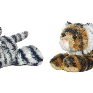 Aurora Bundle of 2 Plush Animals - 8" Tanya Tiger and Shazam White Tiger