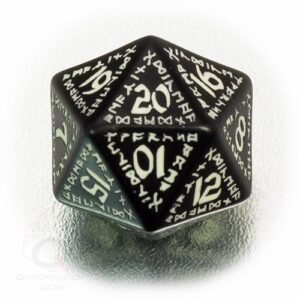 Qworkshop Runic Glow-in-The-Dark Polyhedral RPG Dice Set