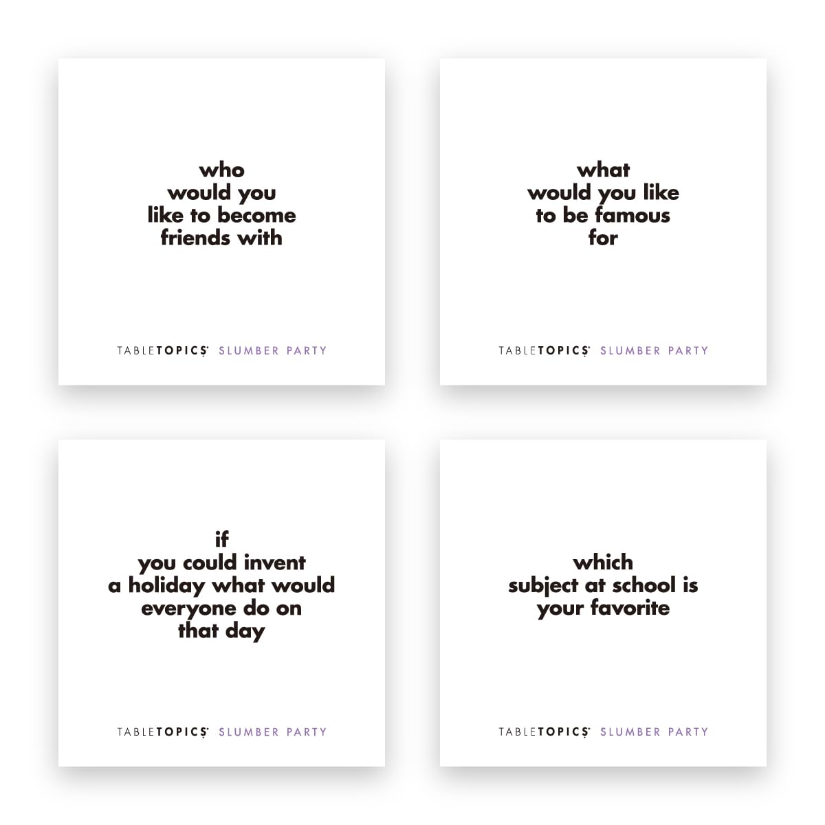 TableTopics Slumber Party to Go - 40 Fun Thought-Provoking Conversation Cards for Girls, Fun Question Game for Sleepovers, Super Stocking Stuffer