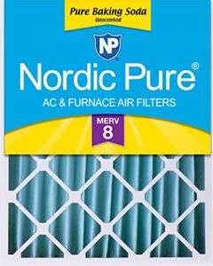 nordic pure 16x20x4 merv 8 pure baking soda odor reduction ac furnace air filters 1 pack