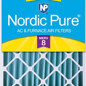 Nordic Pure 16x20x4 MERV 8 Pure Baking Soda Odor Reduction AC Furnace Air Filters 1 Pack