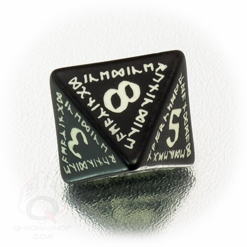 Qworkshop Runic Glow-in-The-Dark Polyhedral RPG Dice Set