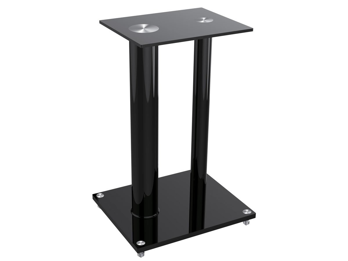 Monoprice Glass Floor Speaker Stands, Black, 25.9"x14.4"x5.5" (pair)