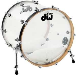 dw bass drum, acrylic (ddac1822kkcl)