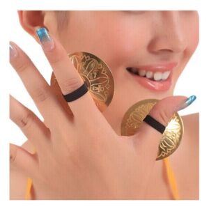 happy will 4 pcs alloy belly dance finger cymbals finger zills