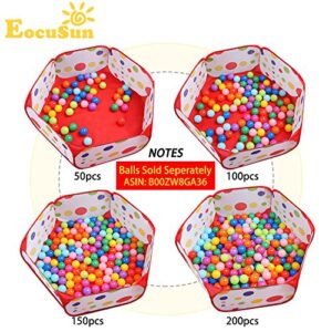 EocuSun Kids Ball Pit Large Pop Up Toddler Ball Pits Tent for Toddlers Girls Boys for Indoor Outdoor Baby Playpen w/Zipper Storage Bag, Balls Not Included (ARed)