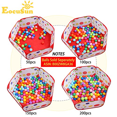 EocuSun Kids Ball Pit Large Pop Up Toddler Ball Pits Tent for Toddlers Girls Boys for Indoor Outdoor Baby Playpen w/Zipper Storage Bag, Balls Not Included (ARed)