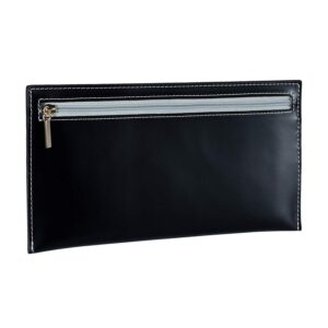 Banuce Leather Long Thin and Slim Wallet for Women Coin Purse and Cash Wallet with Zipper Black