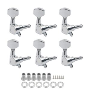 jiuwu 6 pack 6r guitar tuner chrome inline electguitar pickupsric guitar string tuning pegs keys machine heads tuners