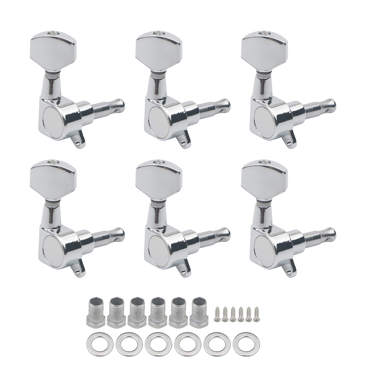 jiuwu 6 pack 6R guitar tuner Chrome Inline Electguitar pickupsric Guitar String Tuning Pegs Keys Machine Heads Tuners