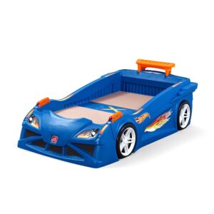 Step2 733538854691 Hot Wheels Toddler to Twin Bed with Lights Vehicle, Blue, Red, Orange