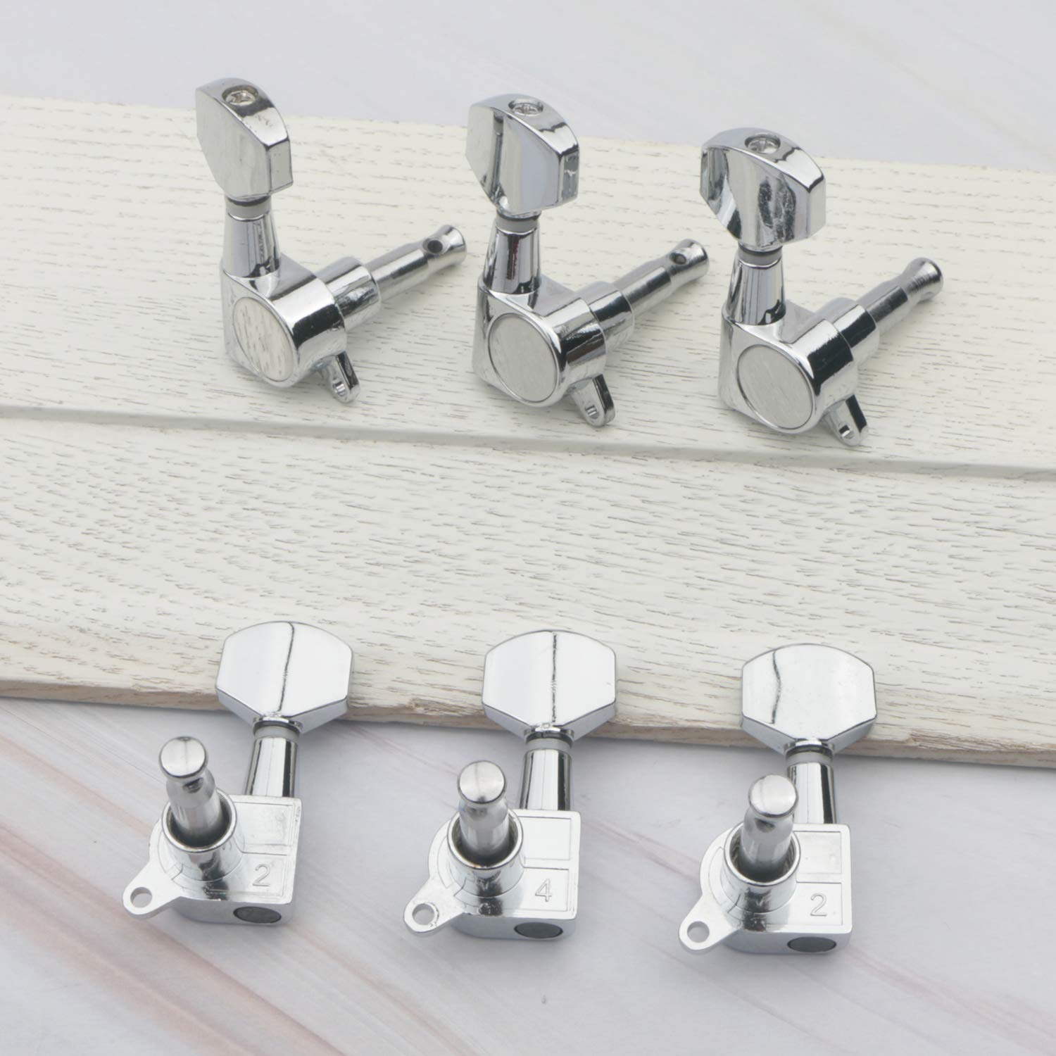 jiuwu 6 pack 6R guitar tuner Chrome Inline Electguitar pickupsric Guitar String Tuning Pegs Keys Machine Heads Tuners