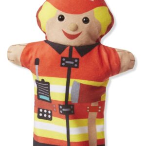 Melissa & Doug Jolly Helpers Hand Puppets (Set of 4) - Construction Worker, Doctor, Police Officer, and Firefighter - Role Play Hand Puppets, Soft Hand Puppets For Toddlers Ages 2+