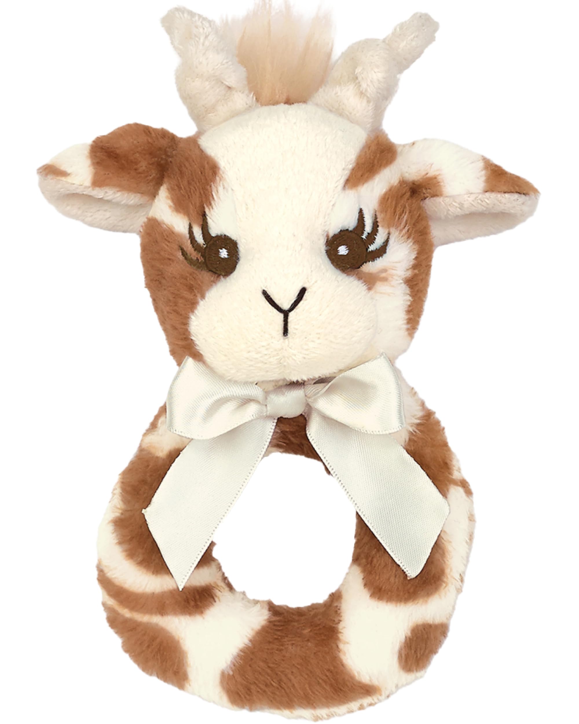 Bearington Collection Baby Lil’ Patches, 5.5 Inch Giraffe Plush Stuffed Animal Baby Rattle, Newborn Toys, Giraffe Baby Stuff