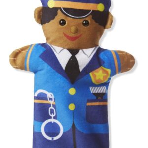 Melissa & Doug Jolly Helpers Hand Puppets (Set of 4) - Construction Worker, Doctor, Police Officer, and Firefighter - Role Play Hand Puppets, Soft Hand Puppets For Toddlers Ages 2+