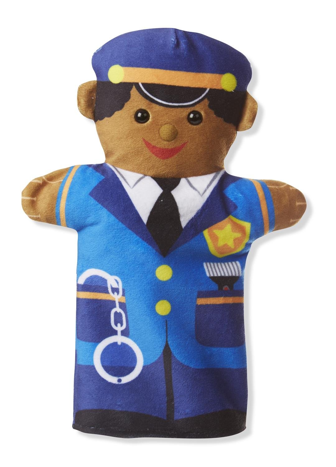 Melissa & Doug Jolly Helpers Hand Puppets (Set of 4) - Construction Worker, Doctor, Police Officer, and Firefighter - Role Play Hand Puppets, Soft Hand Puppets For Toddlers Ages 2+