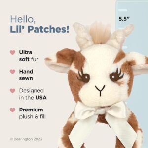 Bearington Collection Baby Lil’ Patches, 5.5 Inch Giraffe Plush Stuffed Animal Baby Rattle, Newborn Toys, Giraffe Baby Stuff