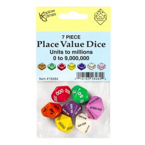 koplow games kop18484 place value dice game set