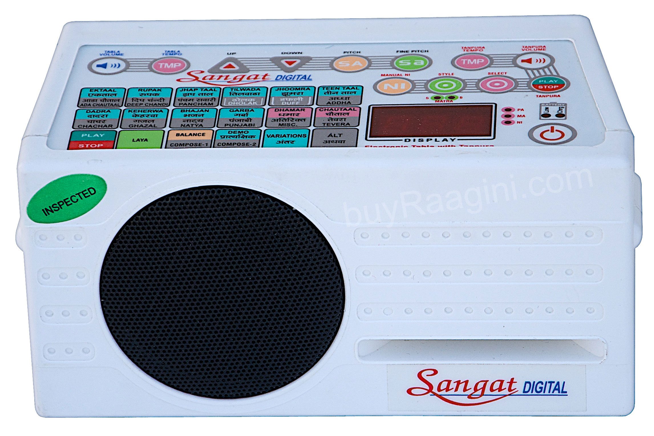 Electronic Tanpura, Sangat Electronic Tanpura - with Tabla, Pakhawaj Dholak and Duff, by Sound Labs, Bag, Instruction Manual, Power Cord, Digital Tambura Sampler (PDI-DBF)