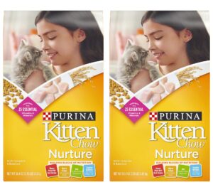 purina kitten chow nurture kitten dry cat food, 3.15 lb (pack of 2)