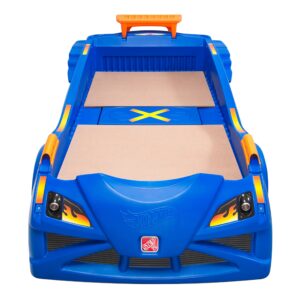 Step2 733538854691 Hot Wheels Toddler to Twin Bed with Lights Vehicle, Blue, Red, Orange