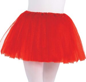 kid's vibrant red tutu skirt - one size, 1 piece - perfect costume for events & parties