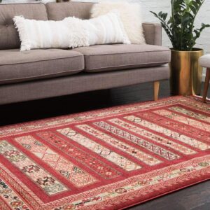 Unique Loom Fars Collection Area Rug - Pasadena (3' 3" x 5' 3" Rectangle, Rust Red/ Black)