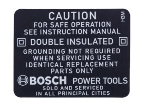 bosch parts 1601110058 caution label