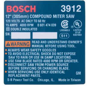 bosch parts 2610994137 nameplate