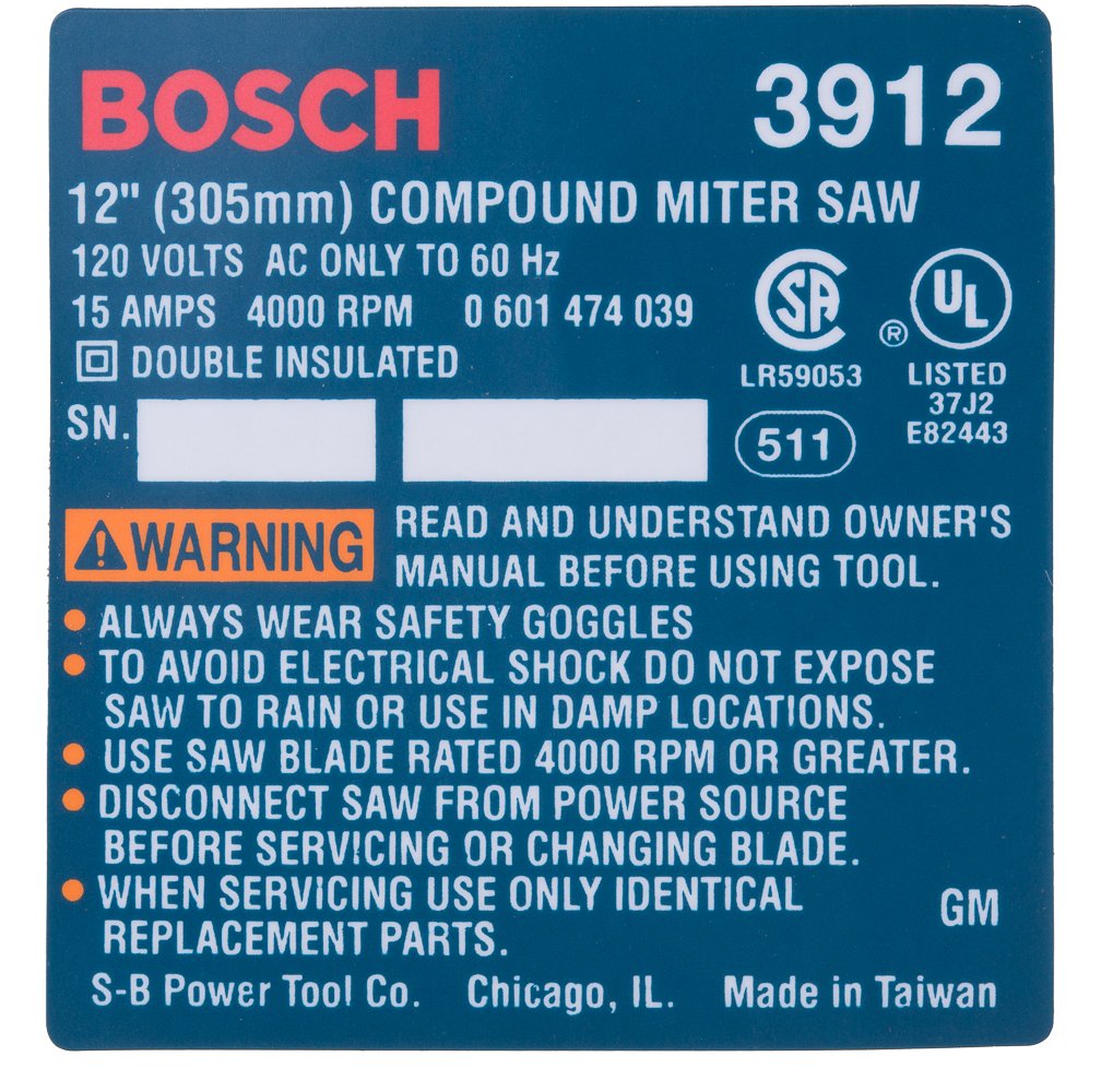 Bosch Parts 2610994137 Nameplate