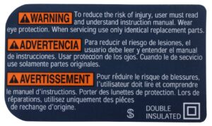 bosch parts 2610906855 warning label