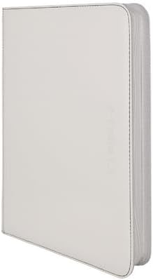 BCW Z-Folio LX Zipper Portfolio - Premium White Leatherette 12-Pocket Playset Album - Secure Zipper - 480 Card Capacity - Card Collector's Dream - Card Organizer - Trading Card Storage