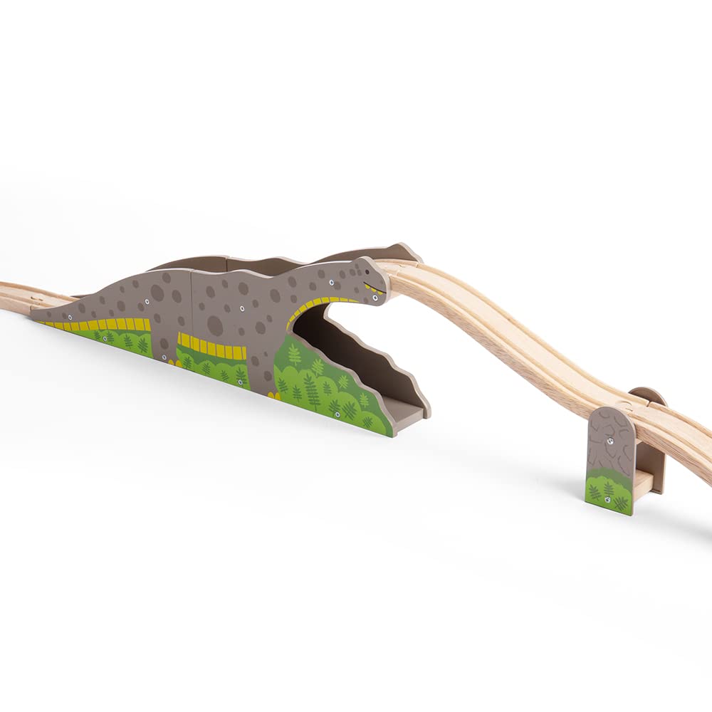 Bigjigs Rail Bronto Riser - Dinosaur Train Set Accessory, Wooden Train Track & Accessories, Railway Toys & Trains for Kids, Age 3+ Years, Train Not Included