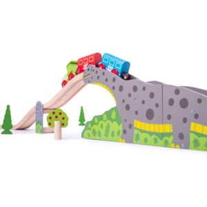 bigjigs rail bronto riser - dinosaur train set accessory, wooden train track & accessories, railway toys & trains for kids, age 3+ years, train not included