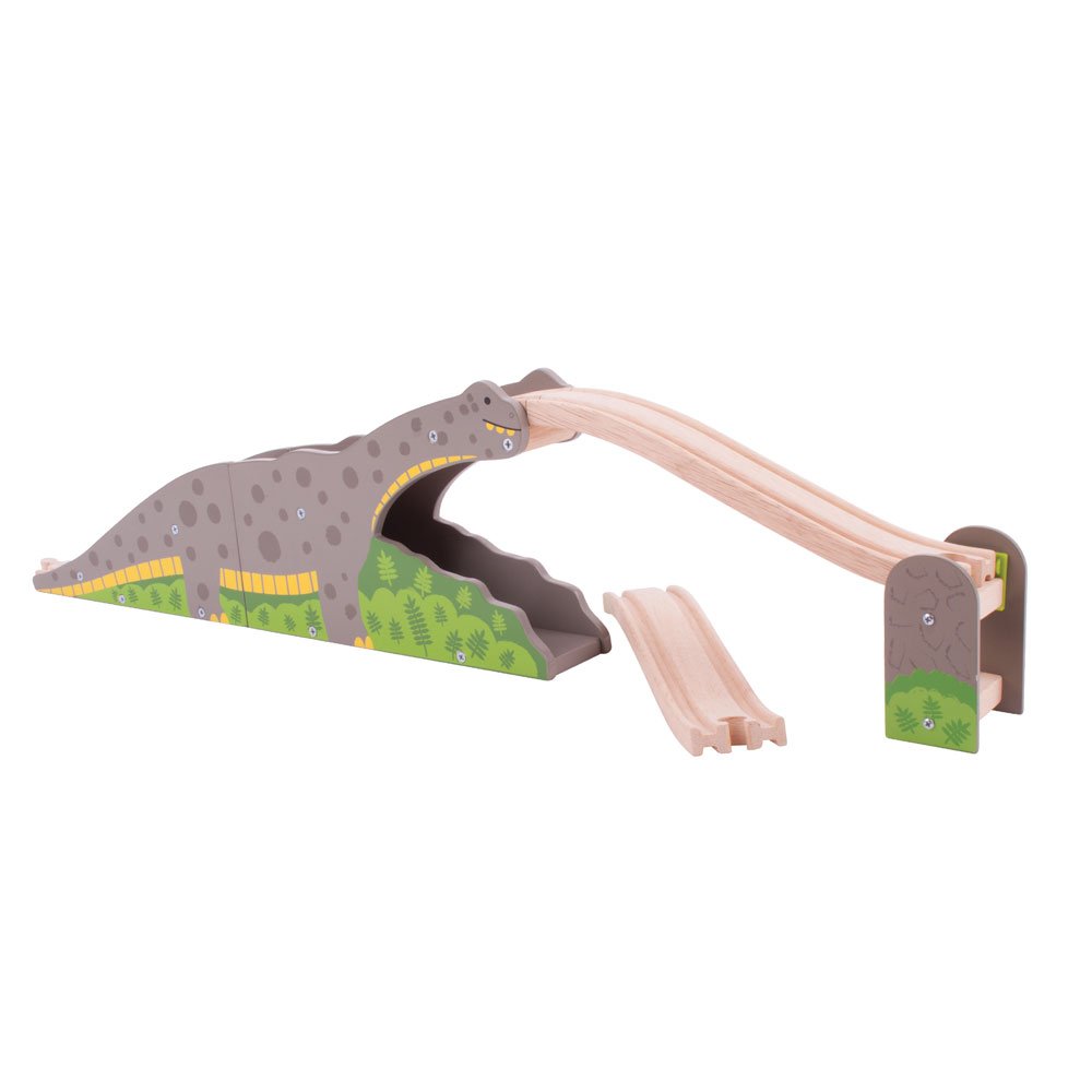 Bigjigs Rail Bronto Riser - Dinosaur Train Set Accessory, Wooden Train Track & Accessories, Railway Toys & Trains for Kids, Age 3+ Years, Train Not Included