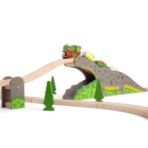 Bigjigs Rail Bronto Riser - Dinosaur Train Set Accessory, Wooden Train Track & Accessories, Railway Toys & Trains for Kids, Age 3+ Years, Train Not Included