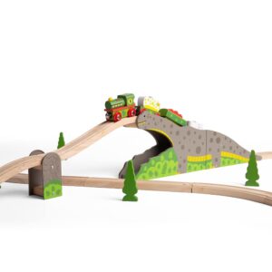 Bigjigs Rail Bronto Riser - Dinosaur Train Set Accessory, Wooden Train Track & Accessories, Railway Toys & Trains for Kids, Age 3+ Years, Train Not Included