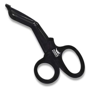 madison 7.5" premium stainless steel nurse scissors with non-stick blades, fluoride-coated - 1pk, black