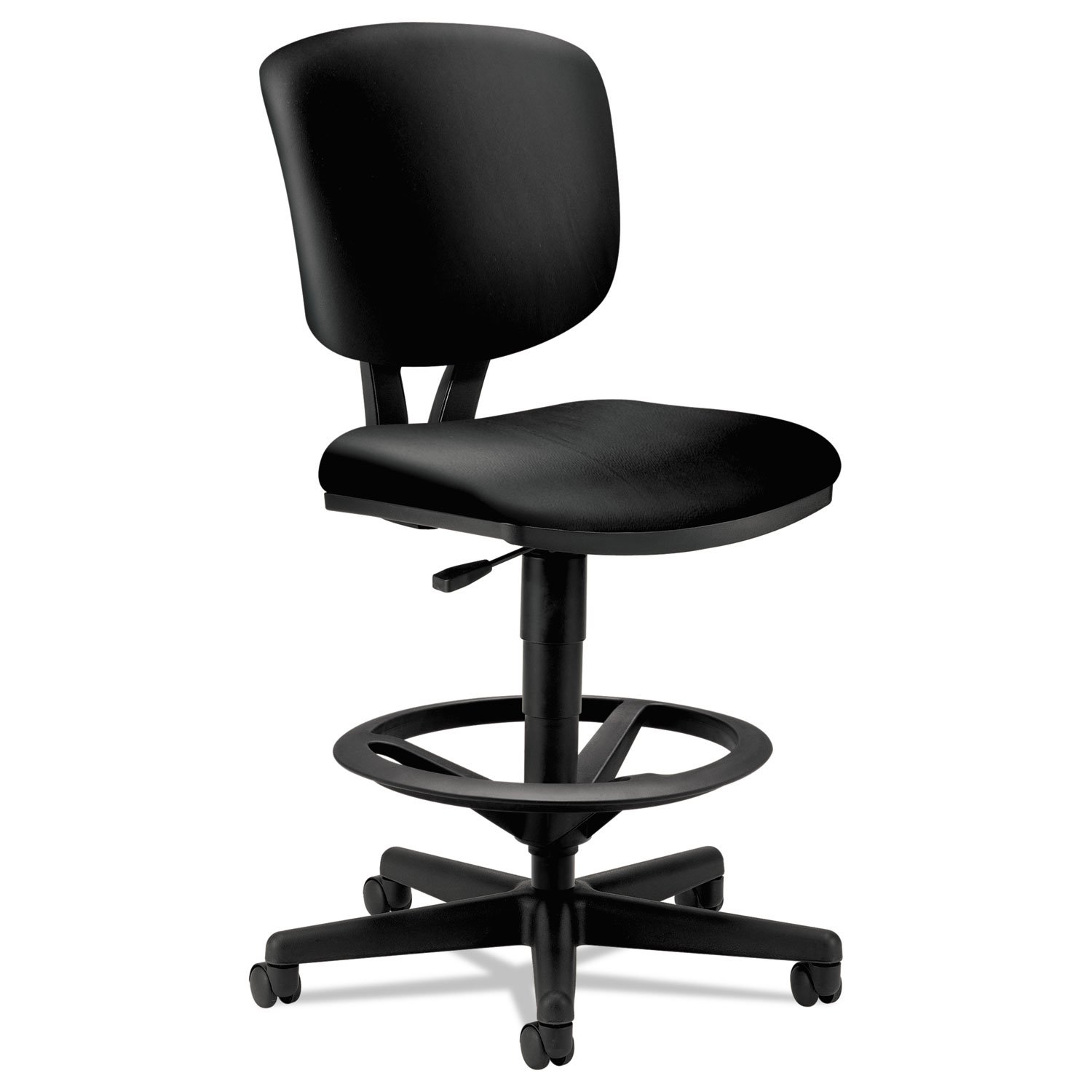 HON 5705SB11T Volt Series Adjustable Task Stool, Black Leather (HON5705SB11T)