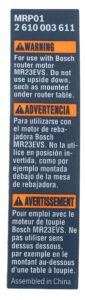 bosch parts 2610003479 warning label