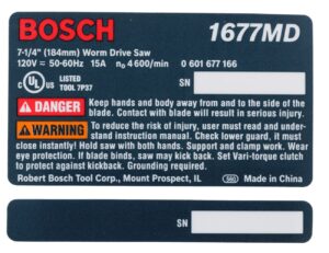 bosch parts 1619x01789 nameplate