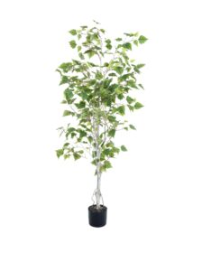 pure garden birch artificial tree - 60-inch potted faux plant with natural looking leaves for office or home decor - realistic indoor fake plants