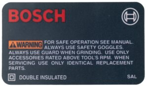 bosch parts 2610906860 warning label