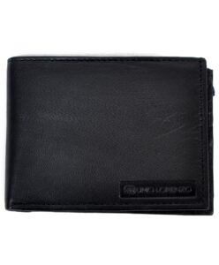 umo lorenzo black bi-fold leather wallet - for dads and grads