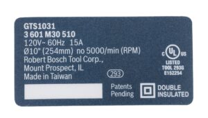 bosch parts 2610014694 nameplate